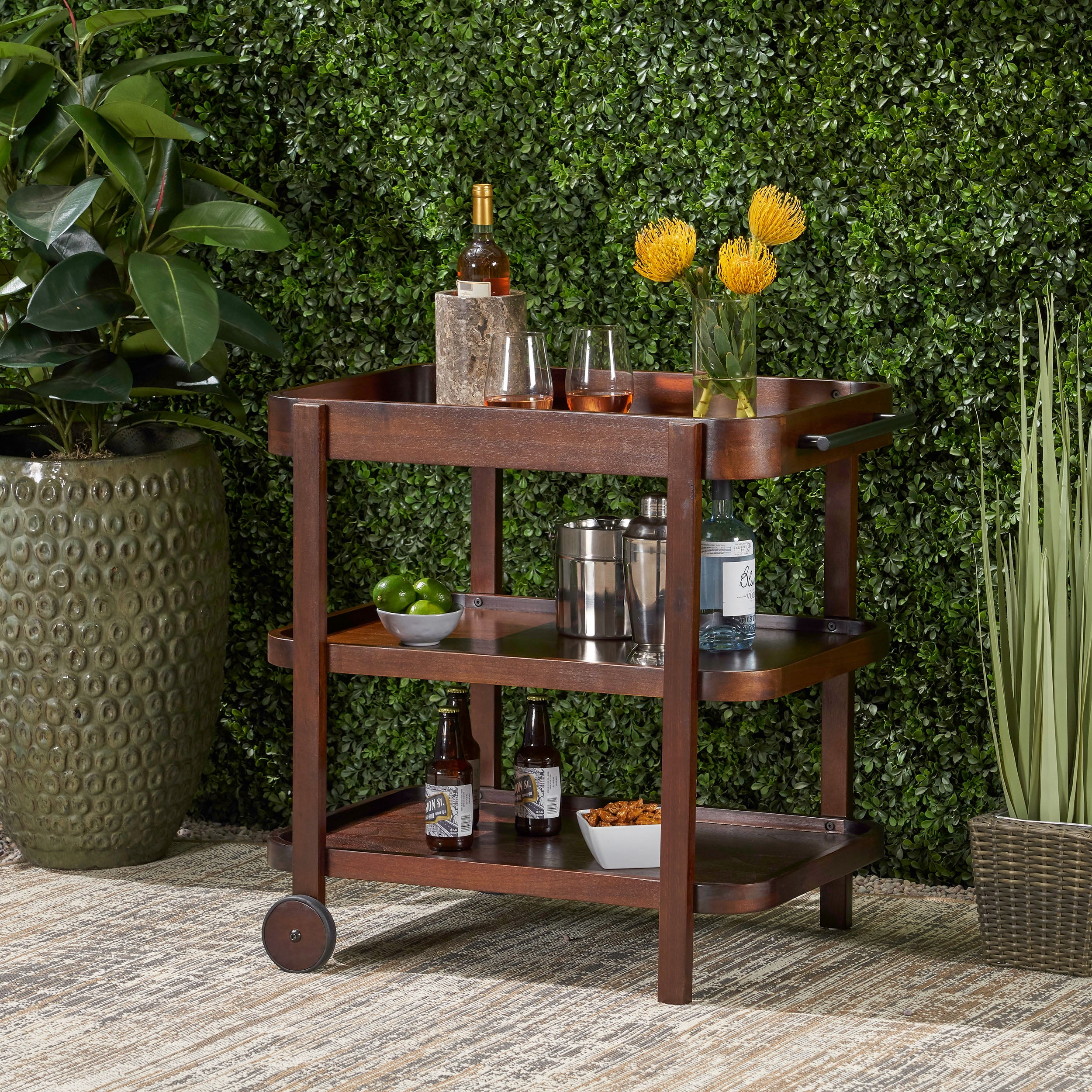 Noble House Audrielle Valley Traditional Brown Mahogany Acacia Outdoor ...