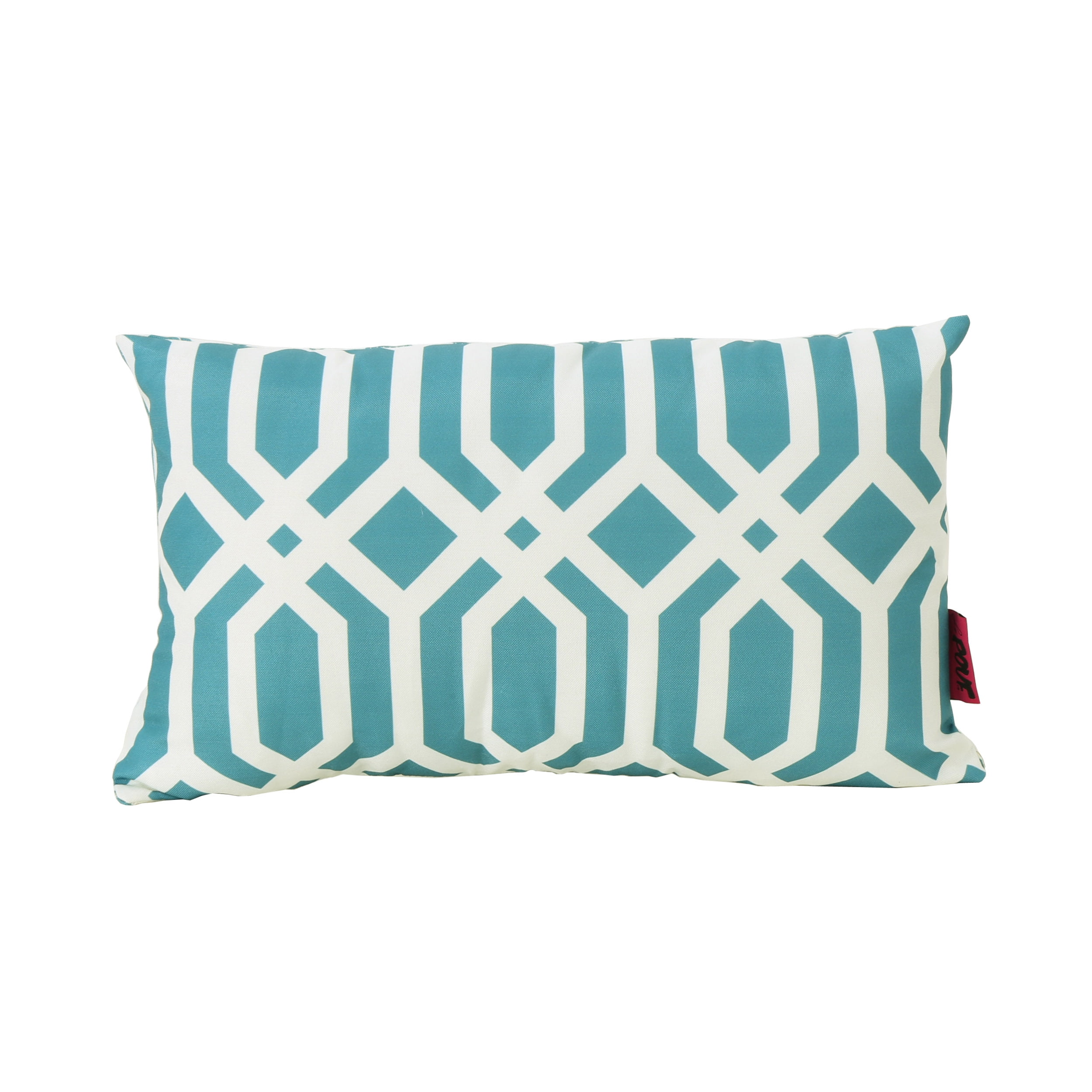 Noble House Raylan Arabesque Rectangular Throw Pillow in Dark Teal ...
