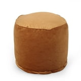 Noble House Beaver Velveteen Cylinder Pouf, Apricot, 16" x 16 ...