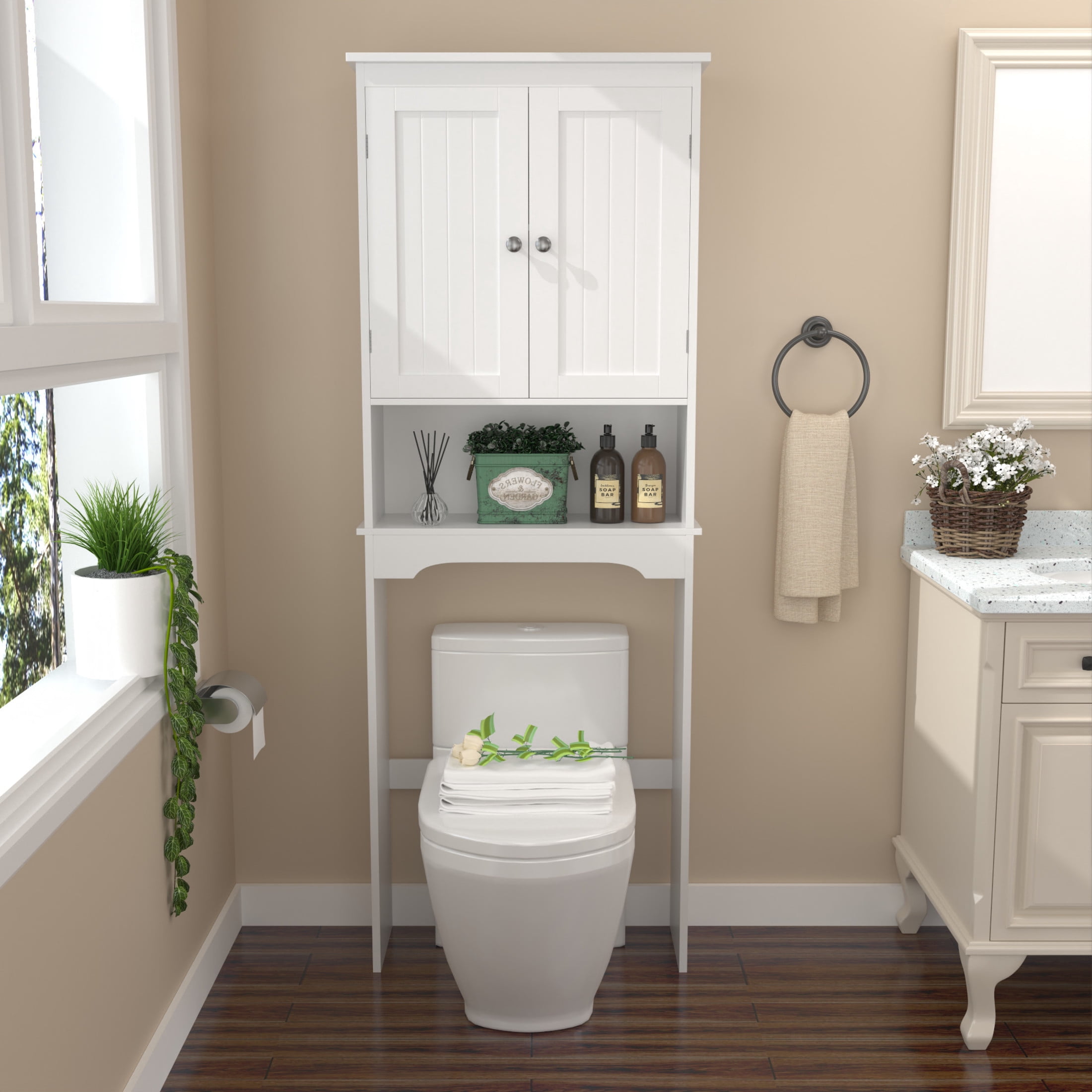 Noble House Belford 65.98" Over-the-Toilet Storage Cabinet, Wooden ...