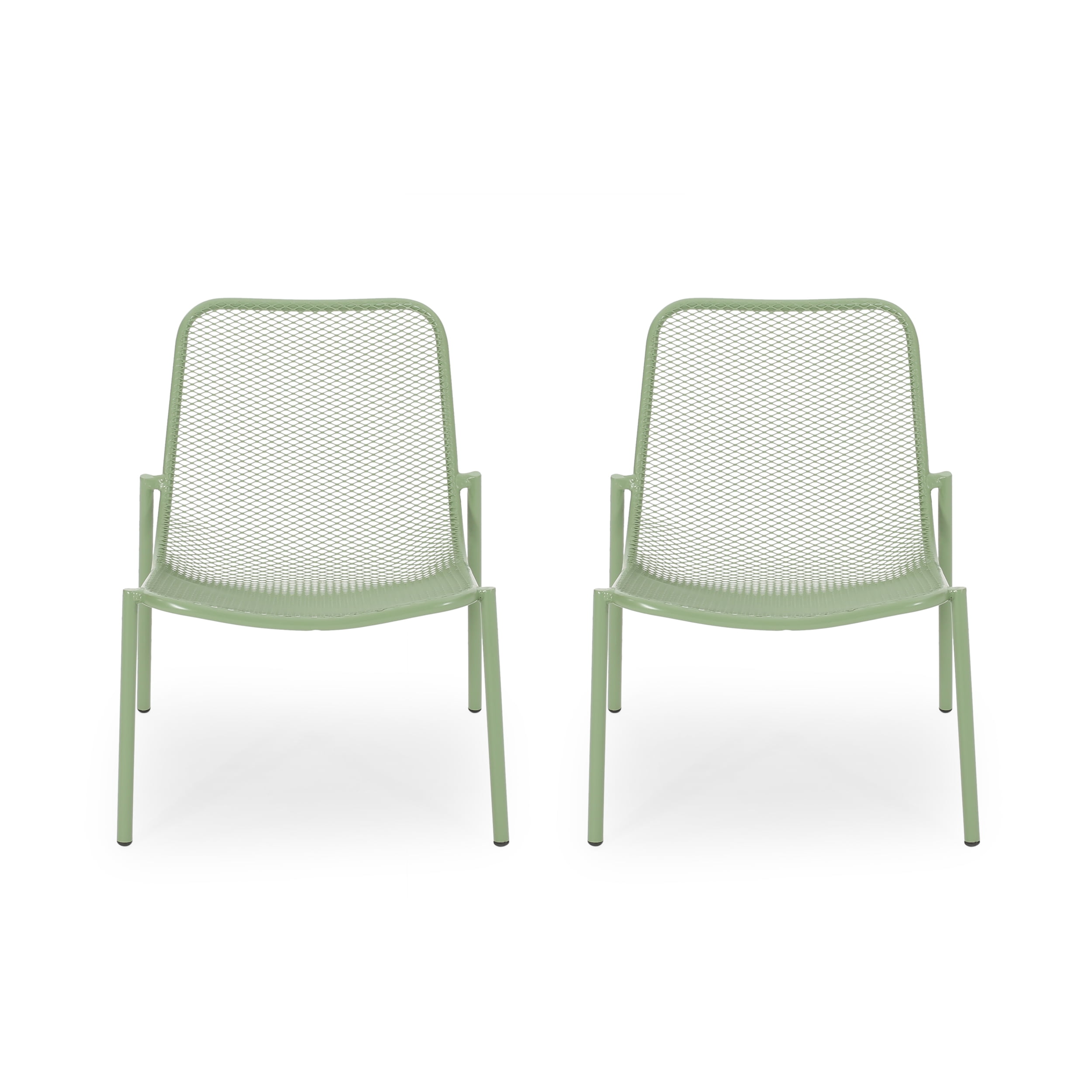 Noble House Bucknell Outdoor Modern Dining Chair in Matte Green (Set of ...