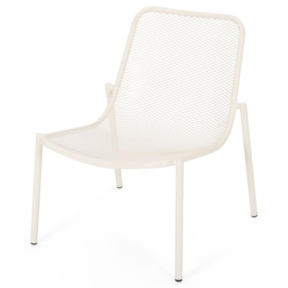 Noble House Bucknell Outdoor Modern Dining Chair in Matte White (Set of ...