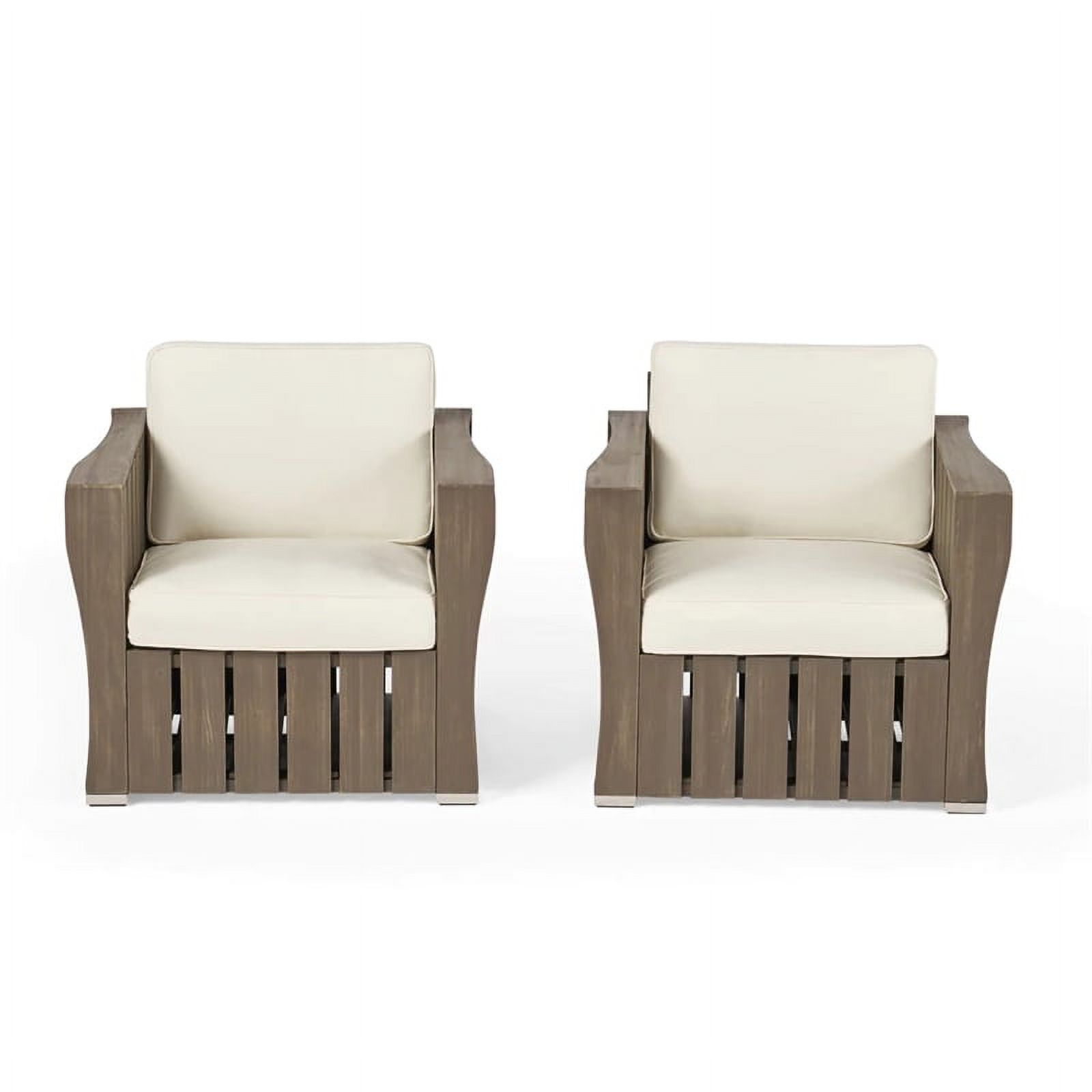 Noble House Cadence Outdoor Gray Finished Club Chairs (Set of 2 ...