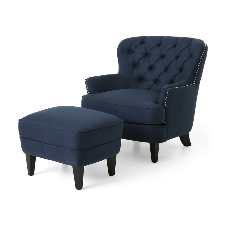 Upholstered club chair and ottoman store