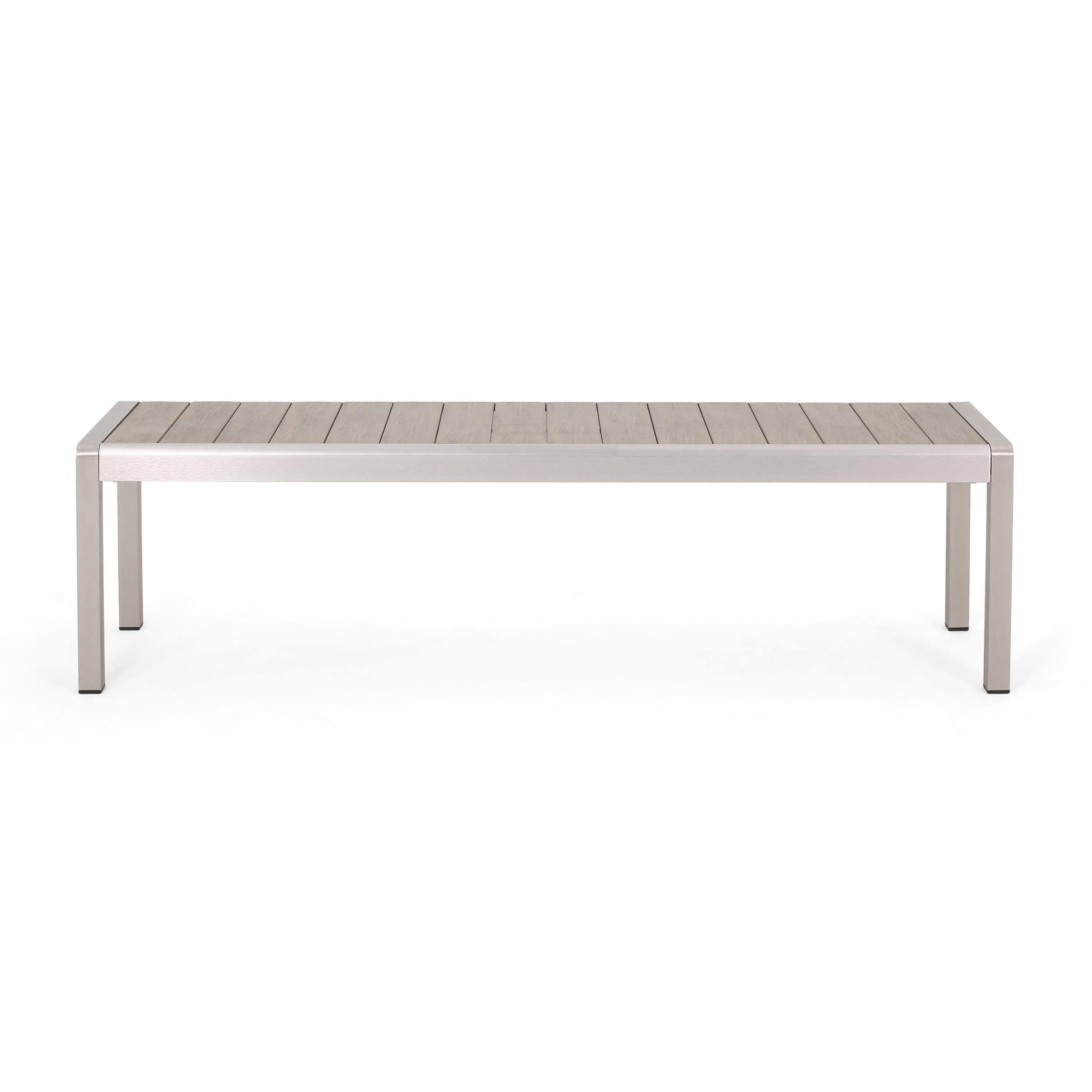 Noble House Cape Coral Outdoor Aluminum Dining Bench in Natural and ...