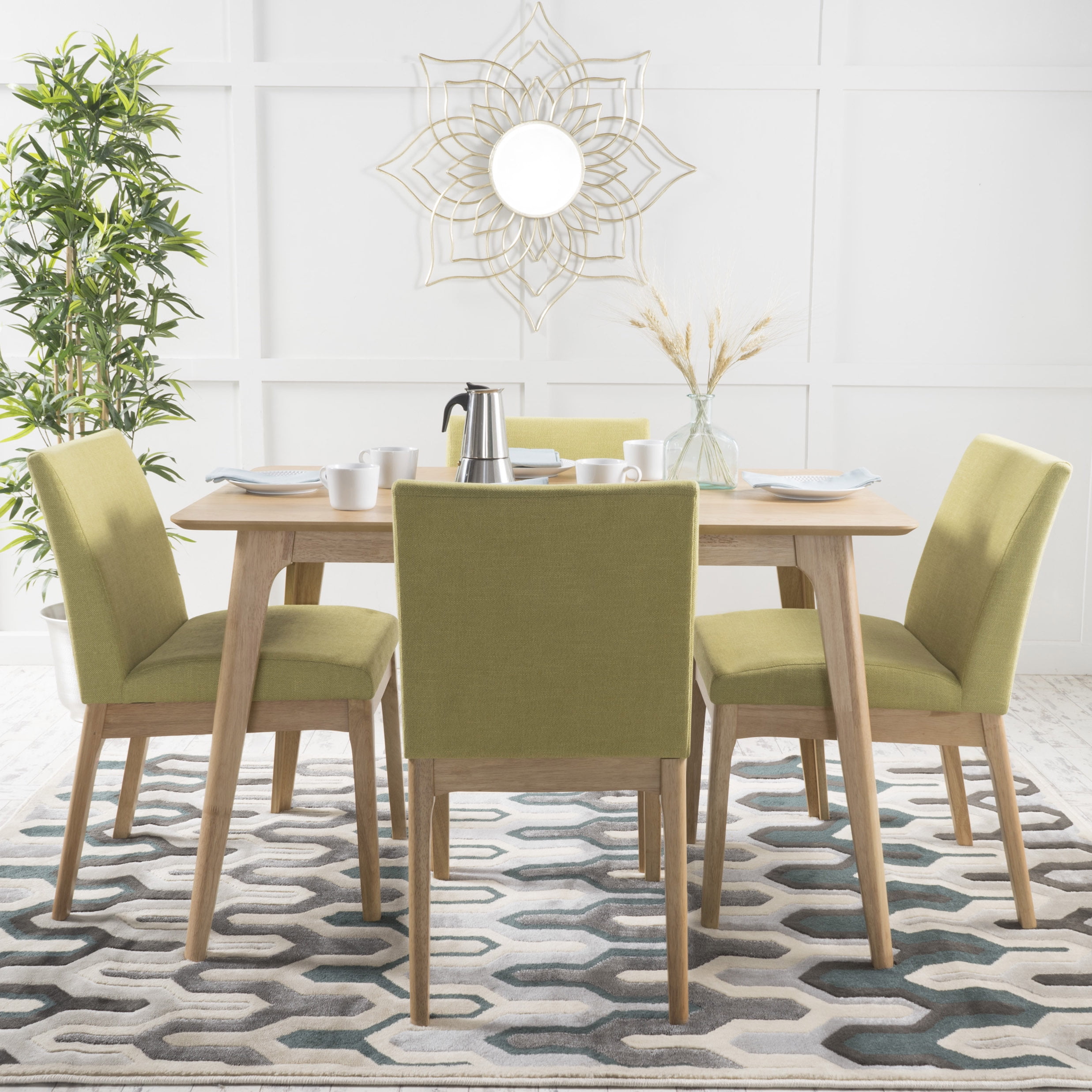 Noble House Caruso Mid-Century Modern 5 Piece Dining Set - Walmart.com