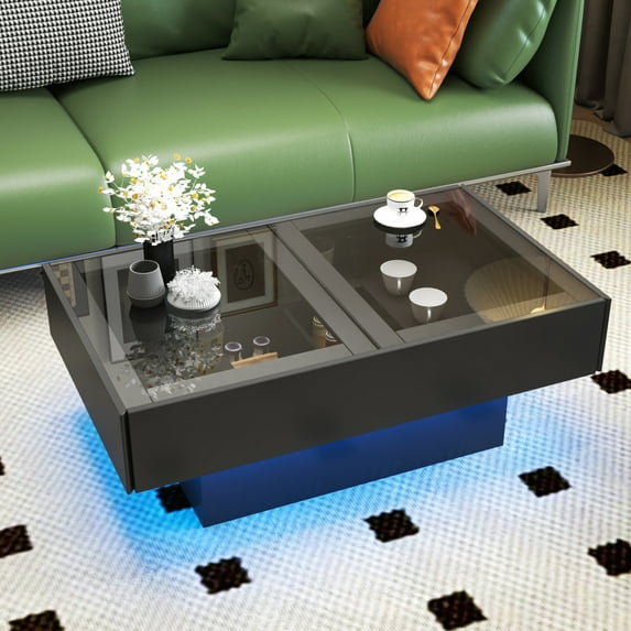 Noble House Coffee Table with Sliding Top, Hidden Storage Compartment ...