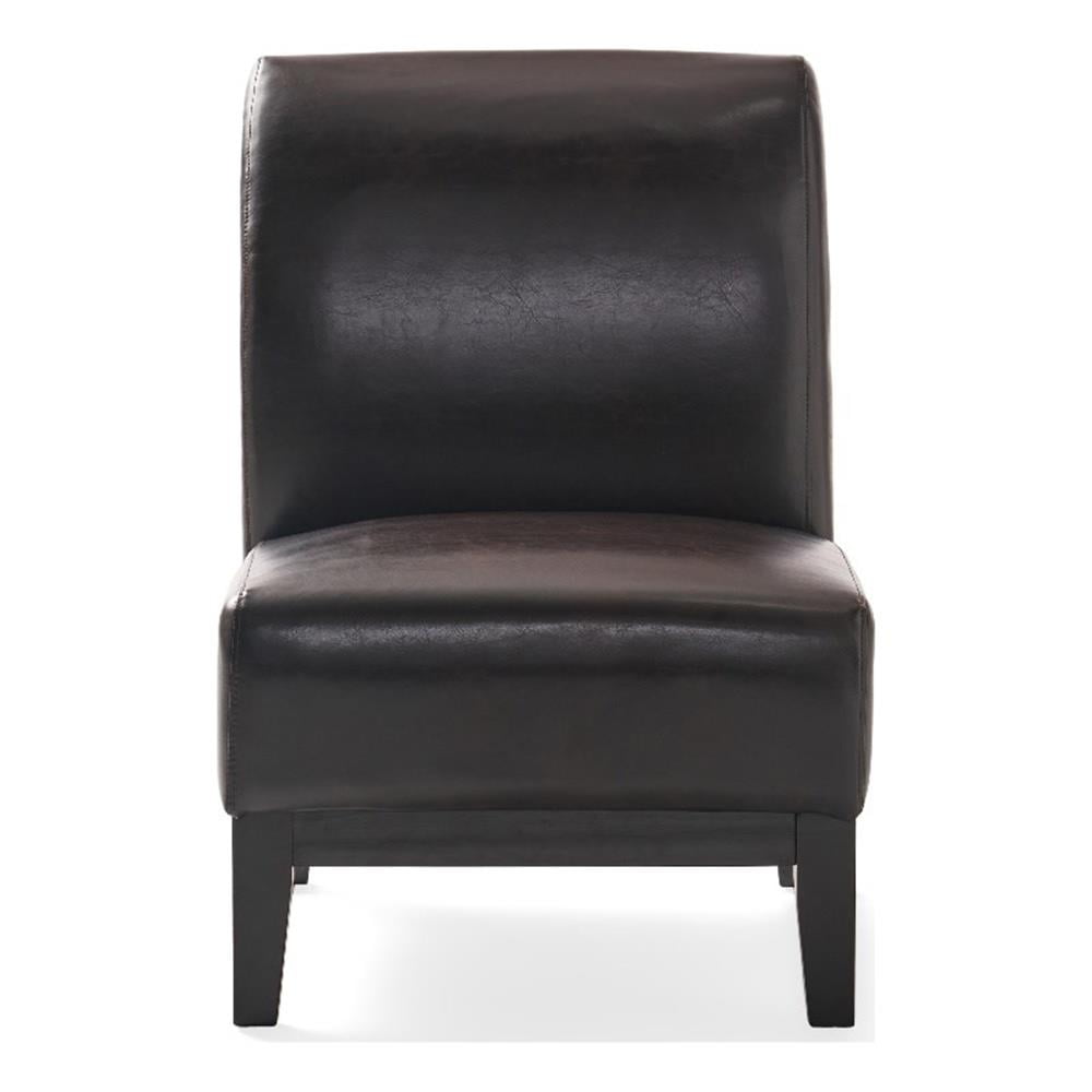 Noble House Darcy Brown Leather Slipper Chair - Walmart.com