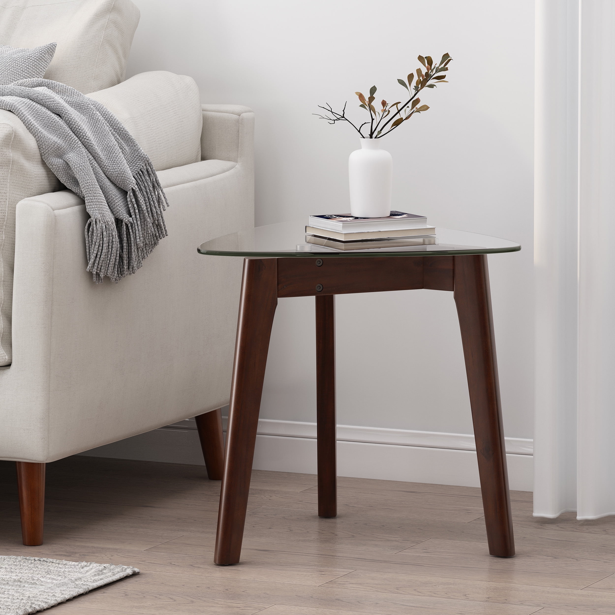 Free Shipping! Noble House Fircrest Modern Wood and Glass Side Table ...