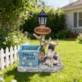 Noble House French Bulldog Planter Statue with Solar Lantern, Realistic ...