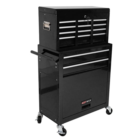 Noble House Heavy-Duty Rolling Tool Chest, 8-Drawer Steel Storage Box ...