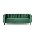 Noble House Hildred Velvet Channel Stitch Sofa, Emerald, Dark Brown ...