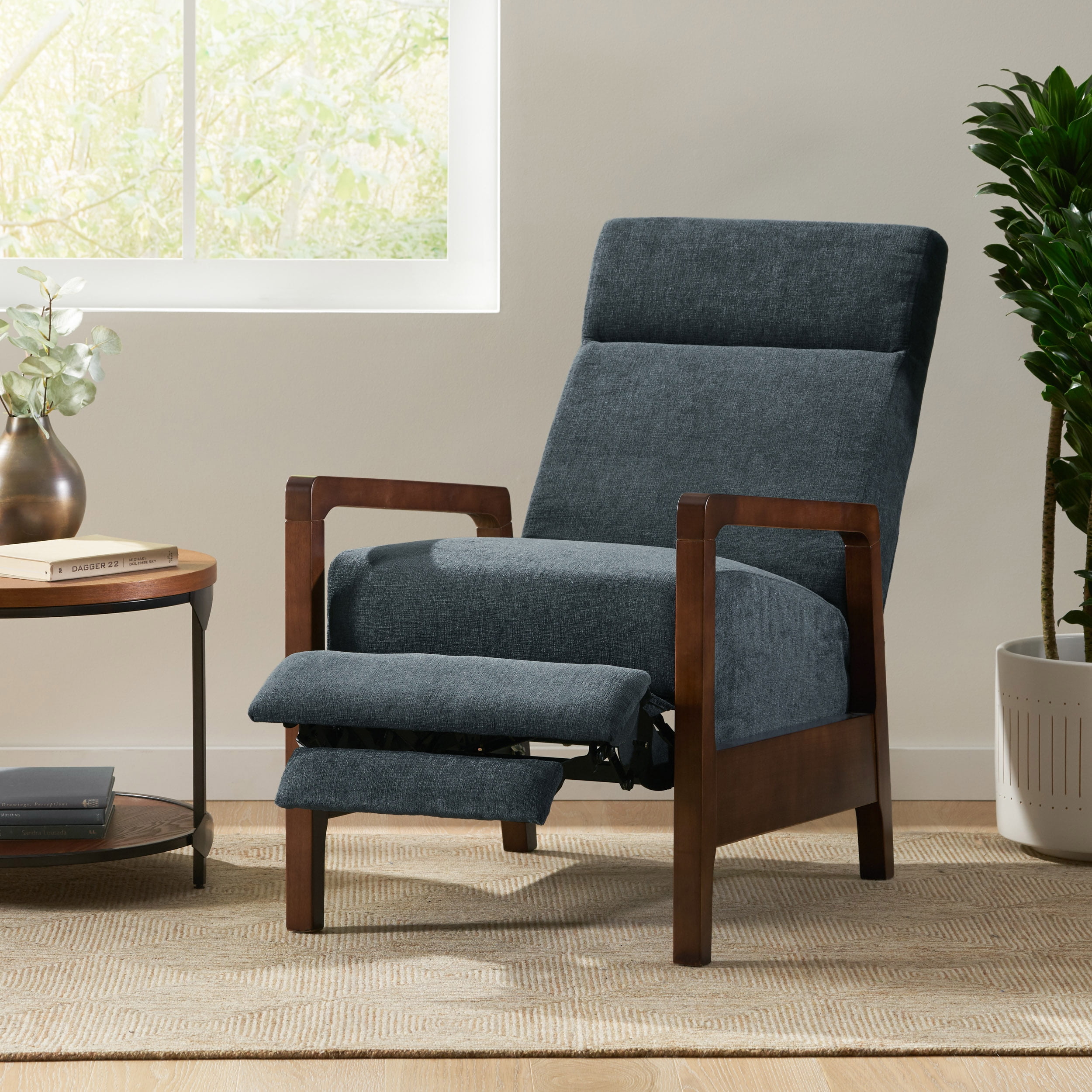 Noble House Ismay Indoor Standard Fabric Waterfall Pushback Recliner ...