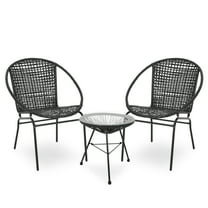 Mainstays Skyler Steel 3-Piece Wicker Rope Chat Set, Grey - Walmart.com