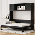 Noble House Joyce Full Size Murphy Bed with Storage Cabinets, Solid ...