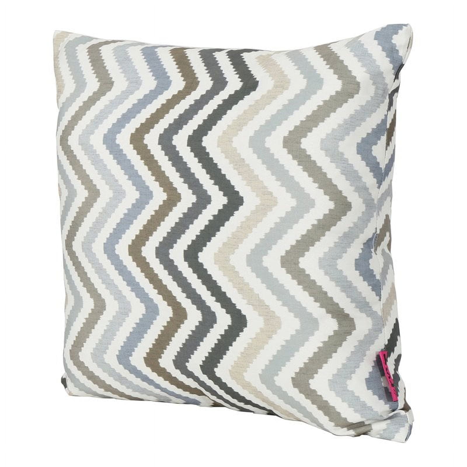 Noble House Kimpton 18x18" Square Fabric Outdoor Zig Zag Pillow in ...