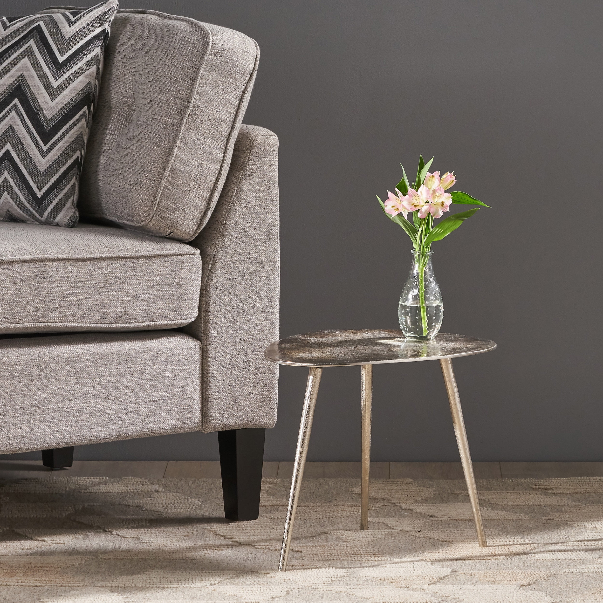 Noble House Lachelle Modern Industrial Handcrafted Aluminum End Table ...