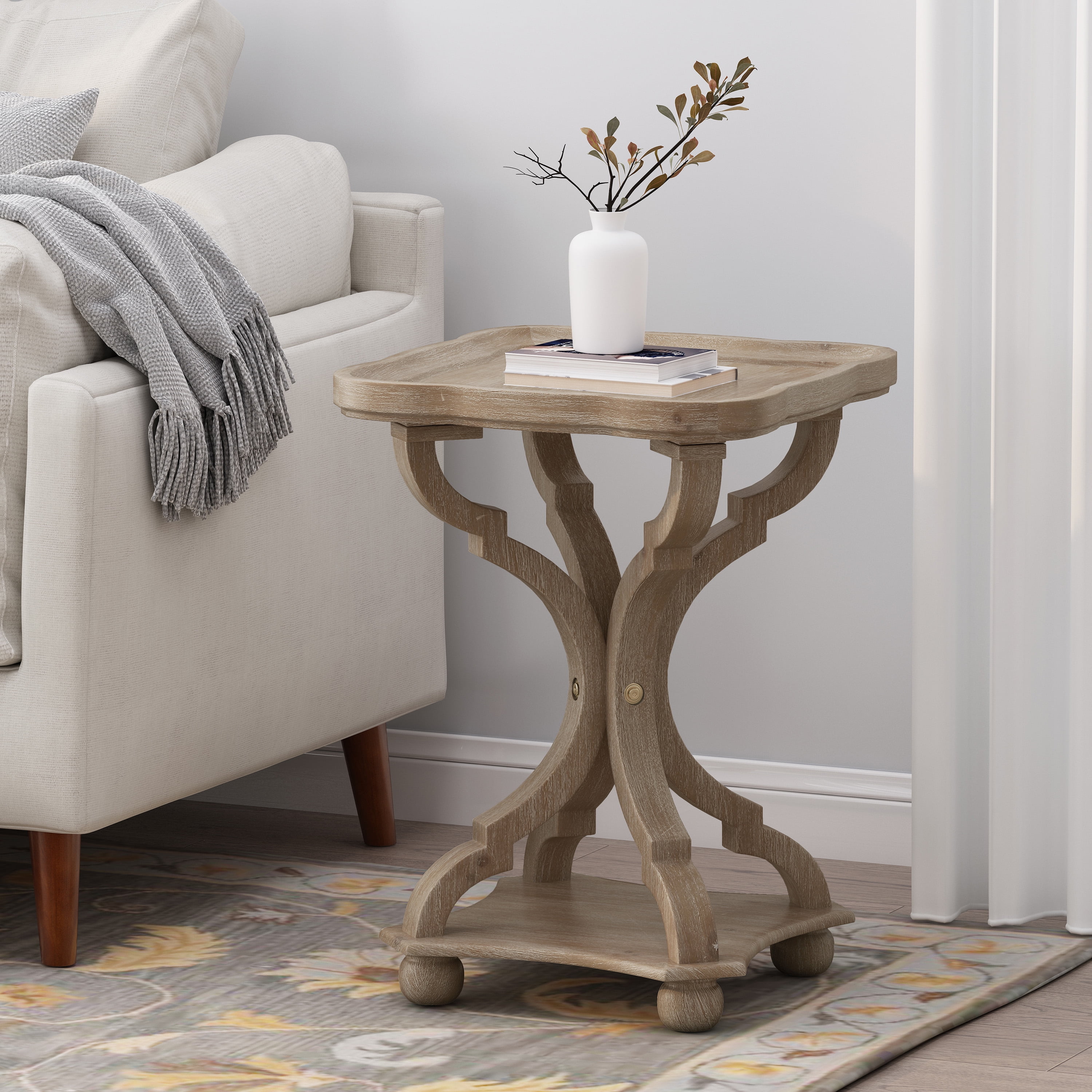 Free Shipping! Noble House French Country Rustic Accent Table, Natural ...
