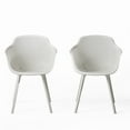 Noble House Lotus Plastic Patio Dining Arm Chair in White (Set of 2 ...
