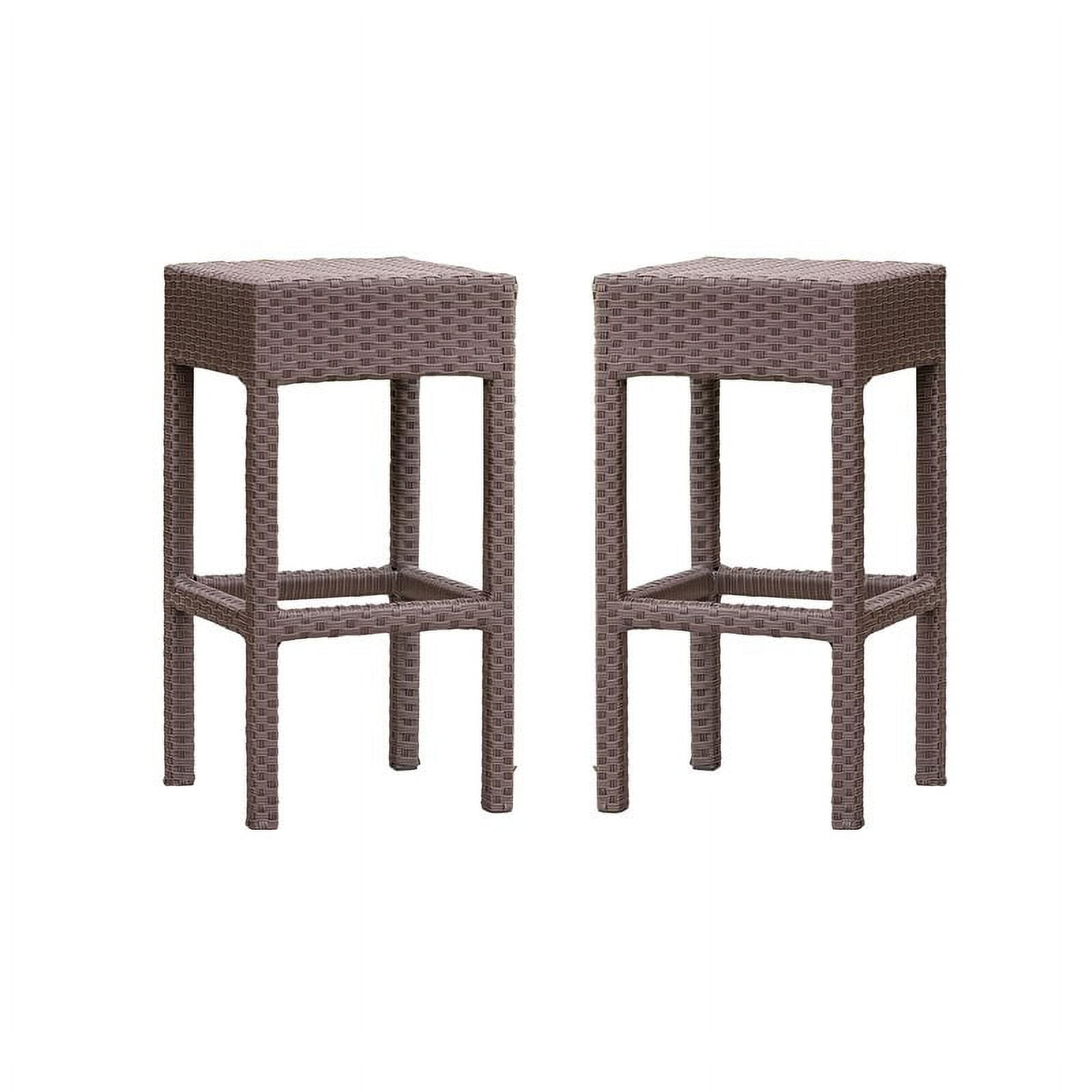 Noble House Milton Outdoor Brown Wicker Backless Bar Stool (Set of 2 ...