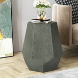 Noble House Minkler Hammered Metal Geometric Side Table, Brushed ...
