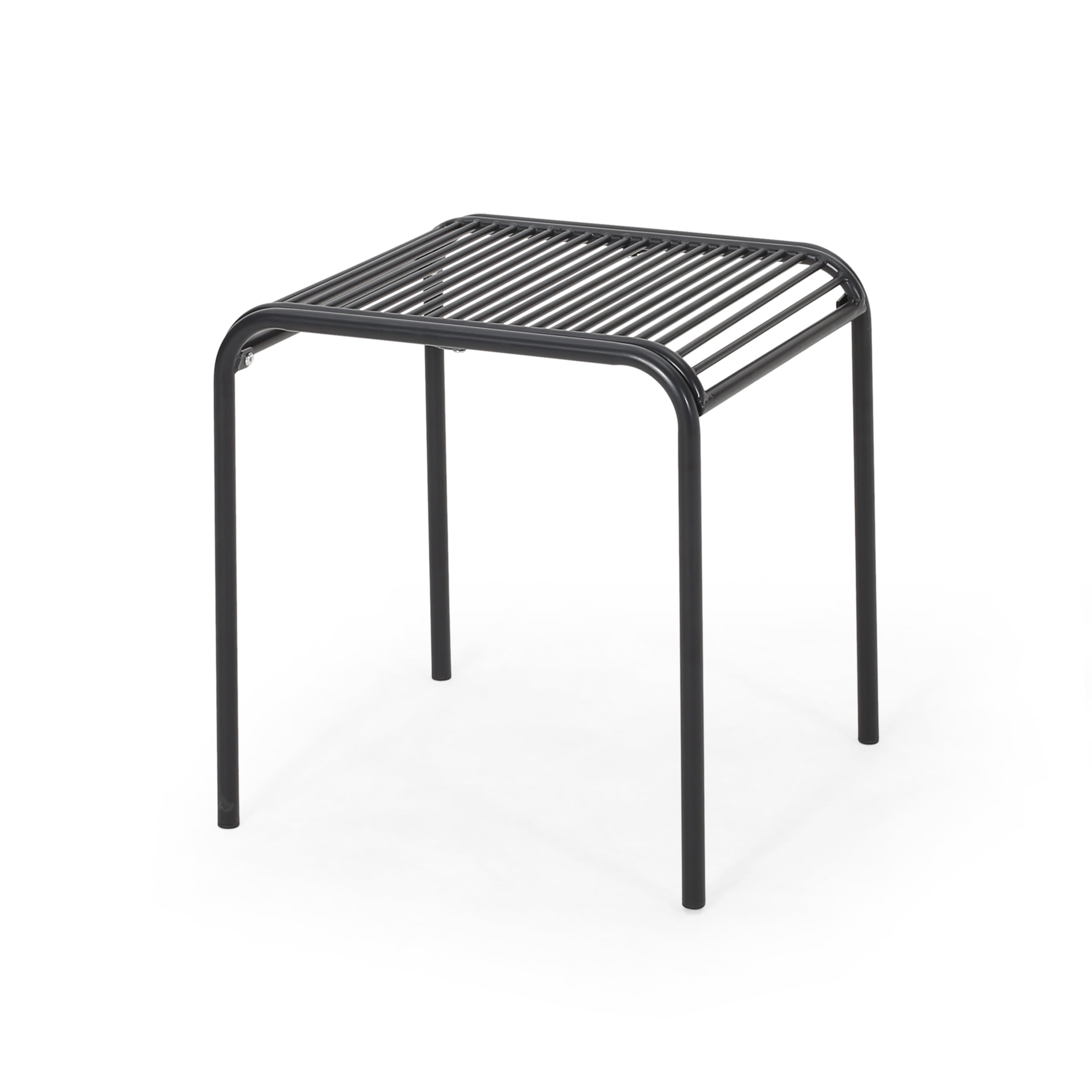 Noble House Misk Outdoor Iron Side Table - Matte Black - Walmart.com