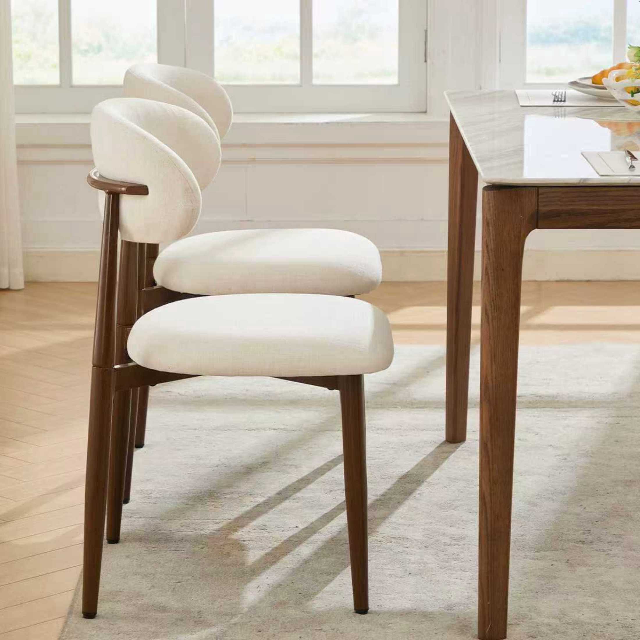 Noble House Modern Metal Dining Chairs with Upholstery, Farmhouse Side ...