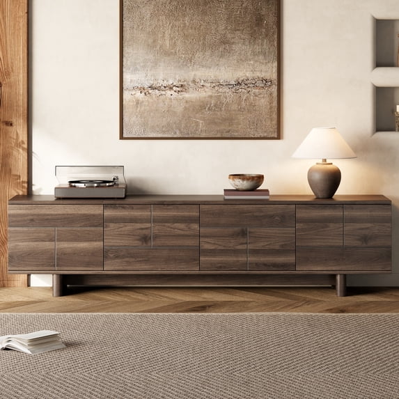 Noble House Modern TV Stand for TVs up to 85" with Push-Open Storage ...