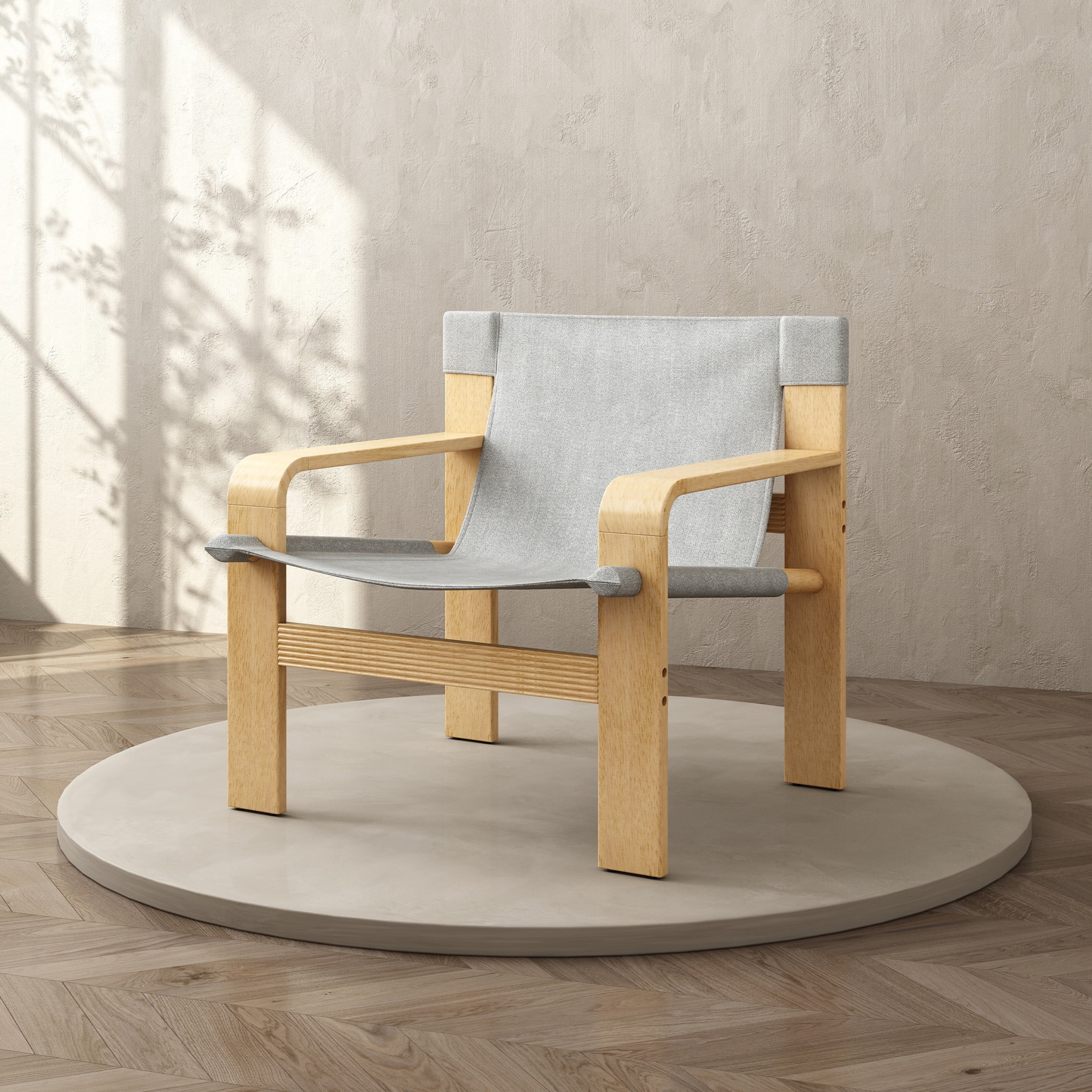 Noble House Myrtle 30" Oak Accent Chair, Mid-Century Lounge, Linen ...