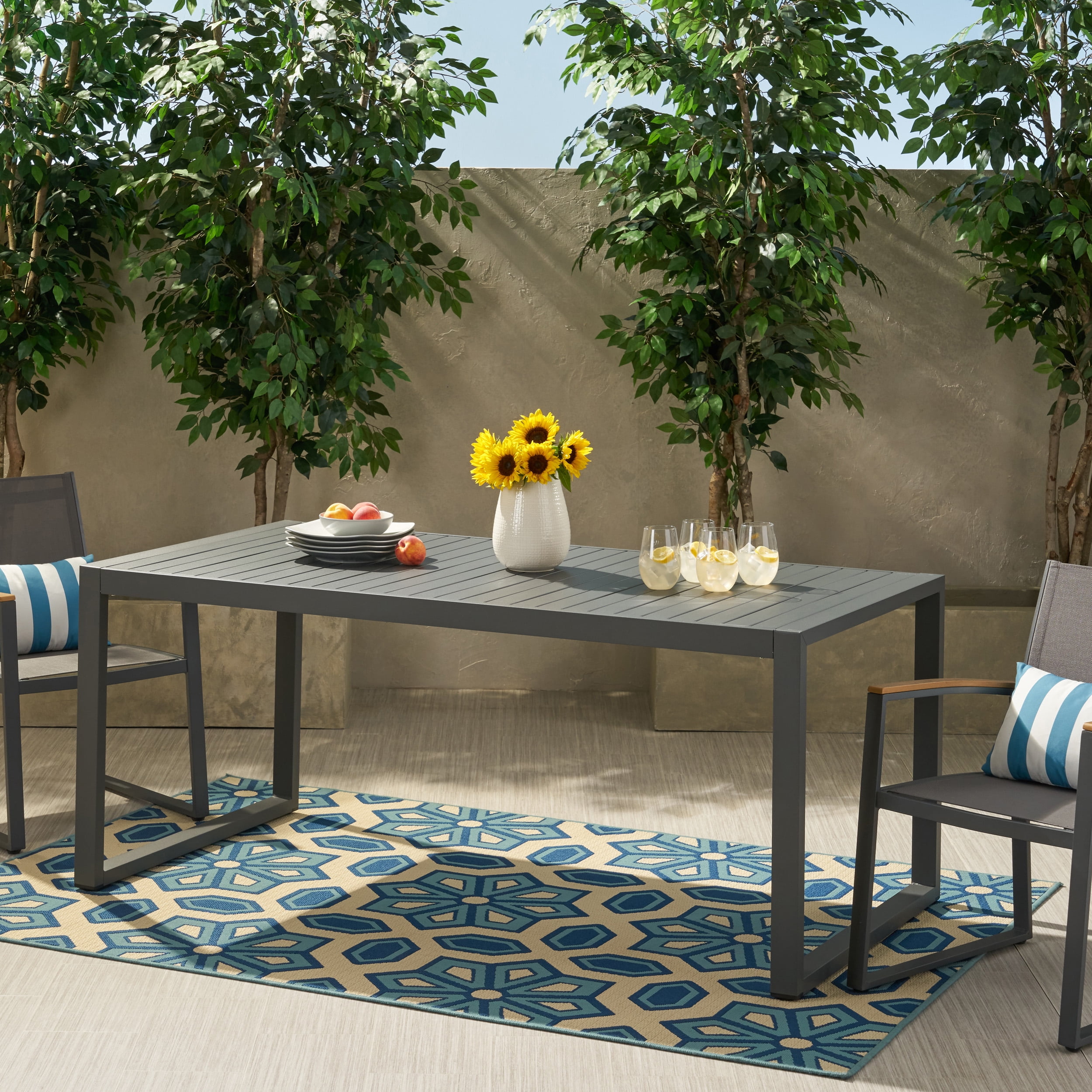 Noble House Navan Outdoor Dining Table Gray - Walmart.com
