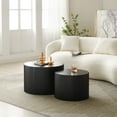 Noble House Nesting Round Coffee Tables, Modern MDF Handcrafted Relief ...