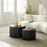 Noble House Nesting Round Coffee Tables, Modern MDF Handcrafted Relief ...