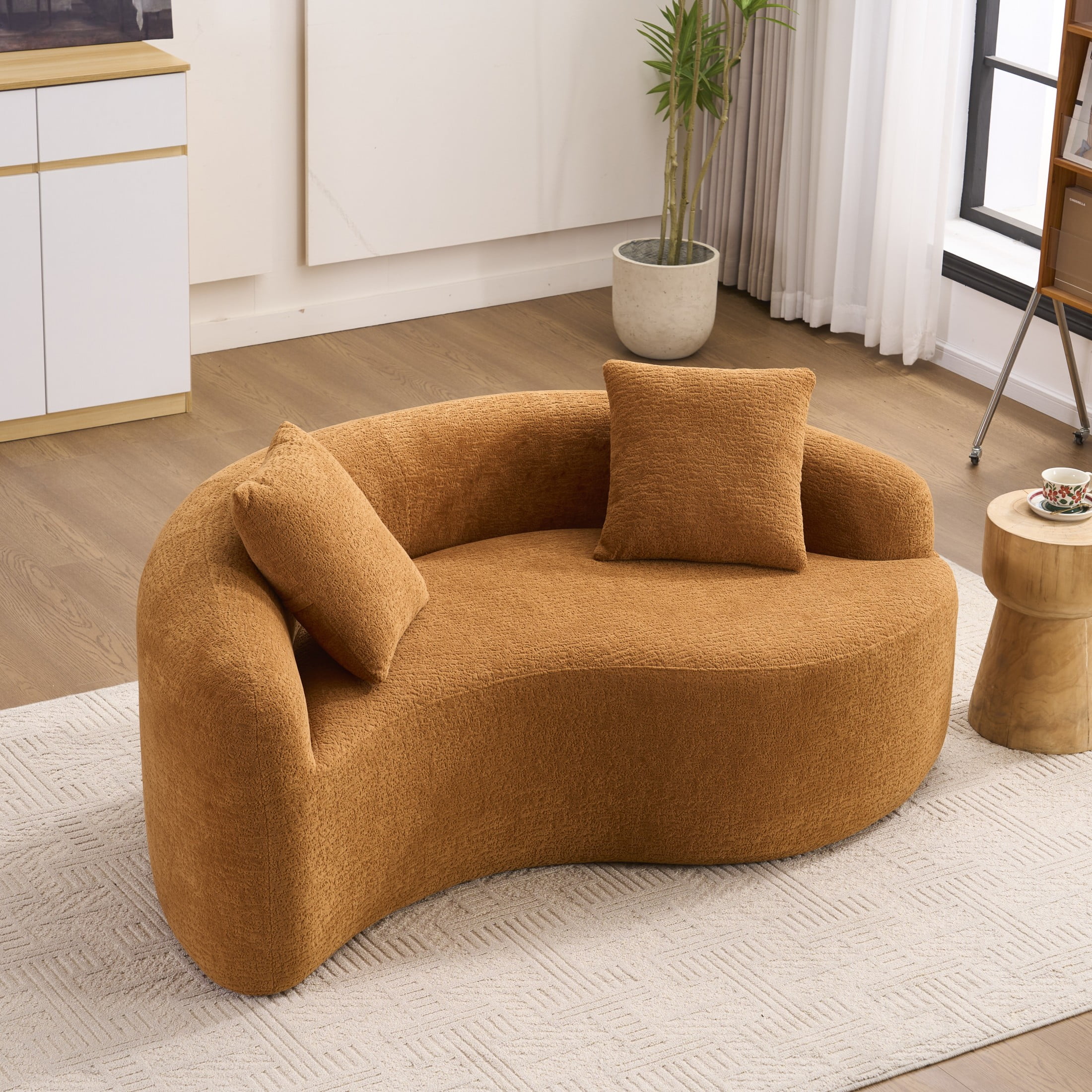 Noble House Norlyn 66.9" S-Curved Loveseat Sofa, Chenille Compression ...