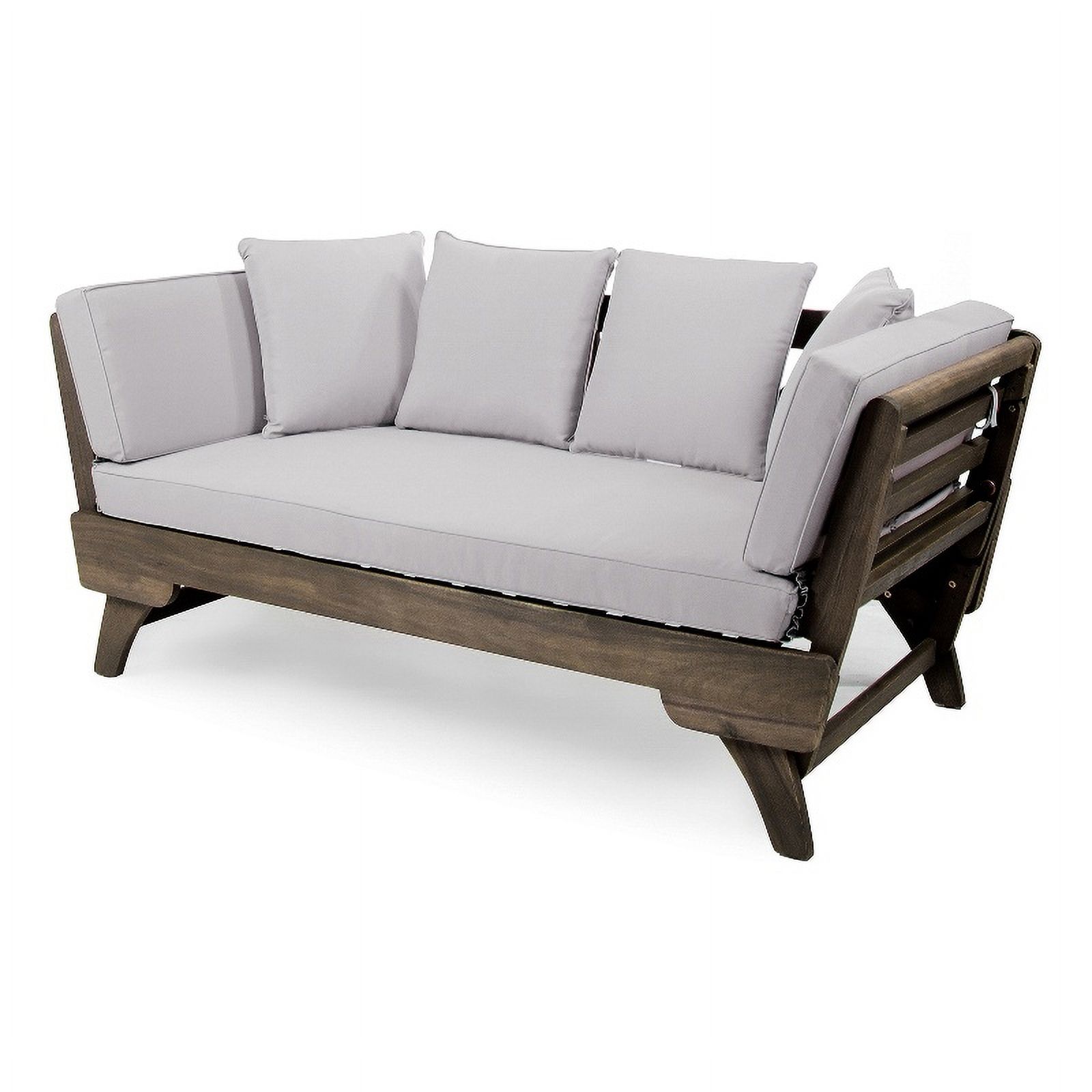 Noble House Ottavio Outdoor Expandable Daybed with Cushions in Light ...