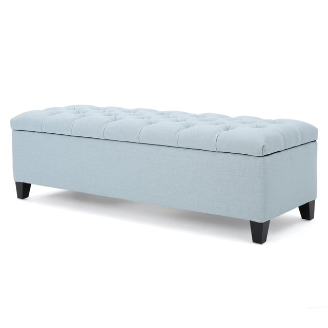 Noble House Paskal Contemporary Button-Tufted Fabric Storage Ottoman ...