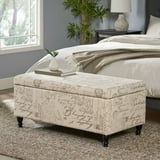 Noble House Phelan Rectangular Fabric Lift Top Storage Ottoman, French ...