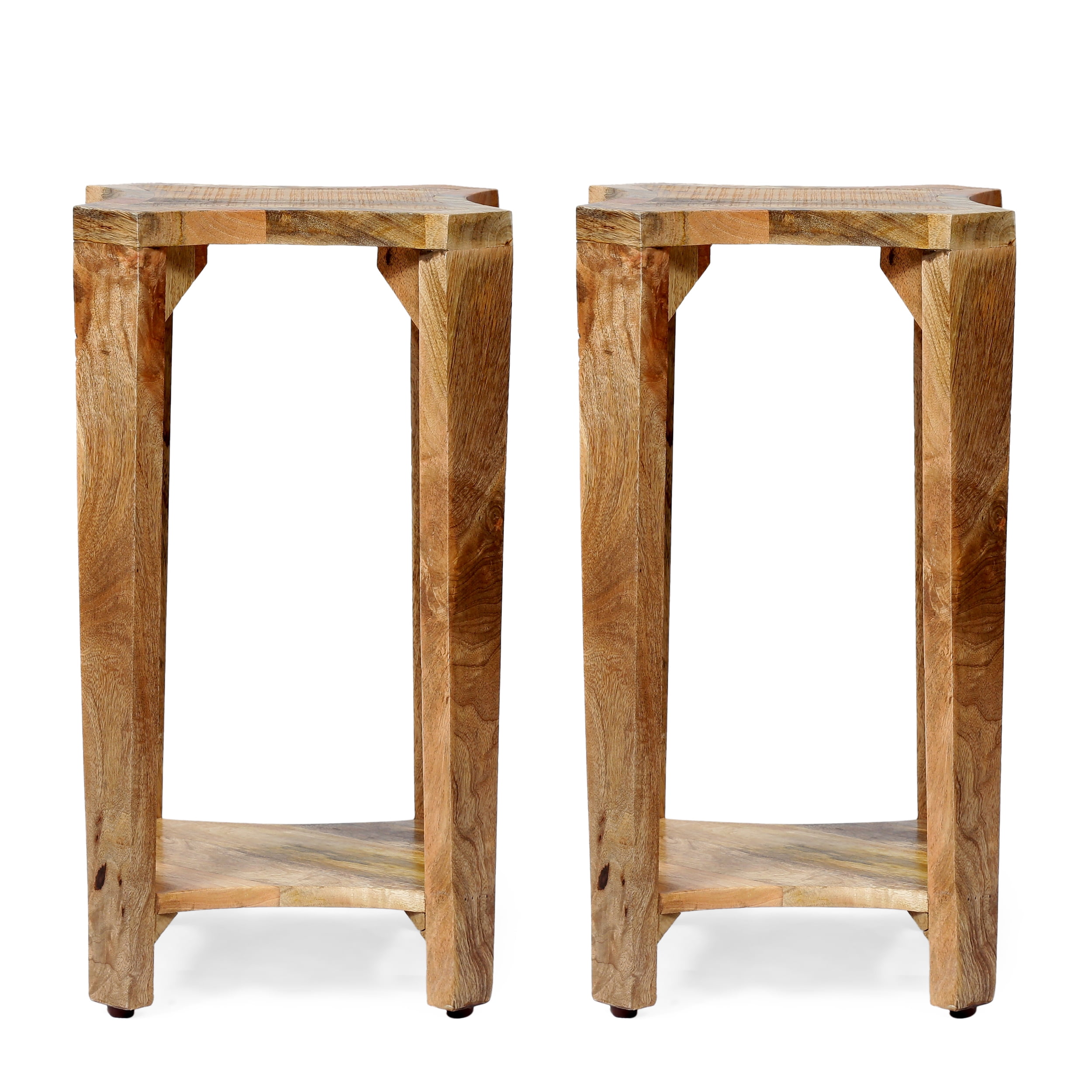 Noble House Riana Wood Side Table (Set of 2), Natural - Walmart.com