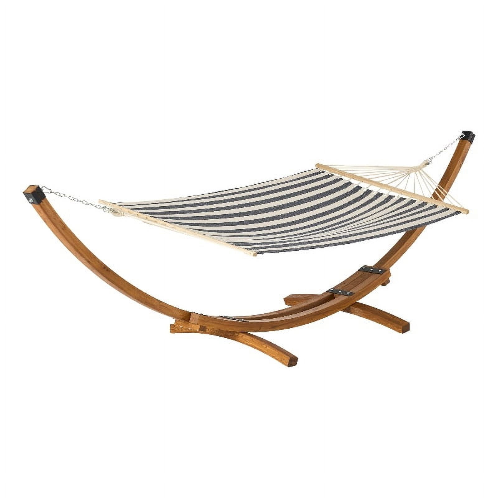 Noble House Richardson Outdoor Fabric Hammock with Larch Wood Stand ...