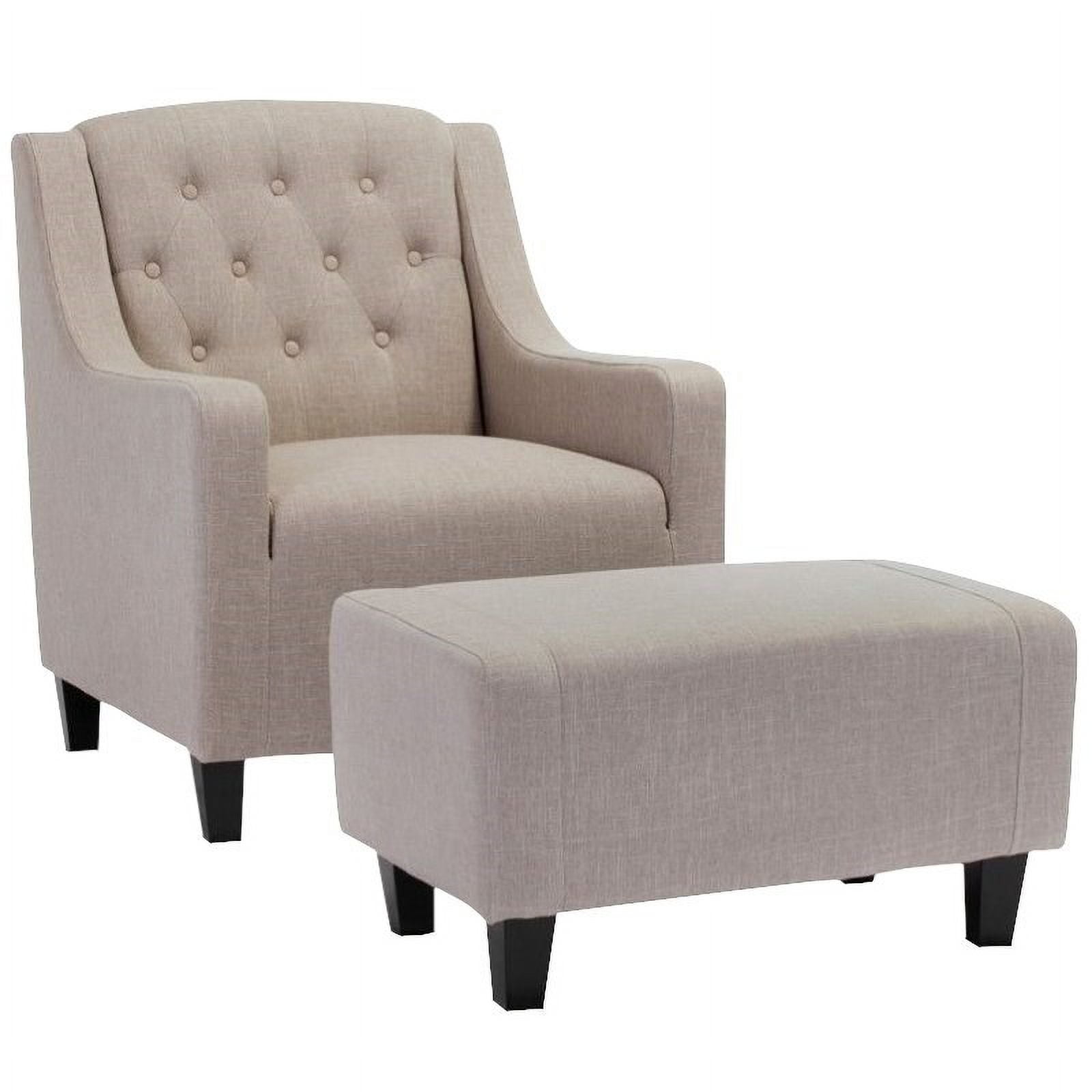 Noble House Rodrigo Club Chair and Ottoman in Beige - Walmart.com