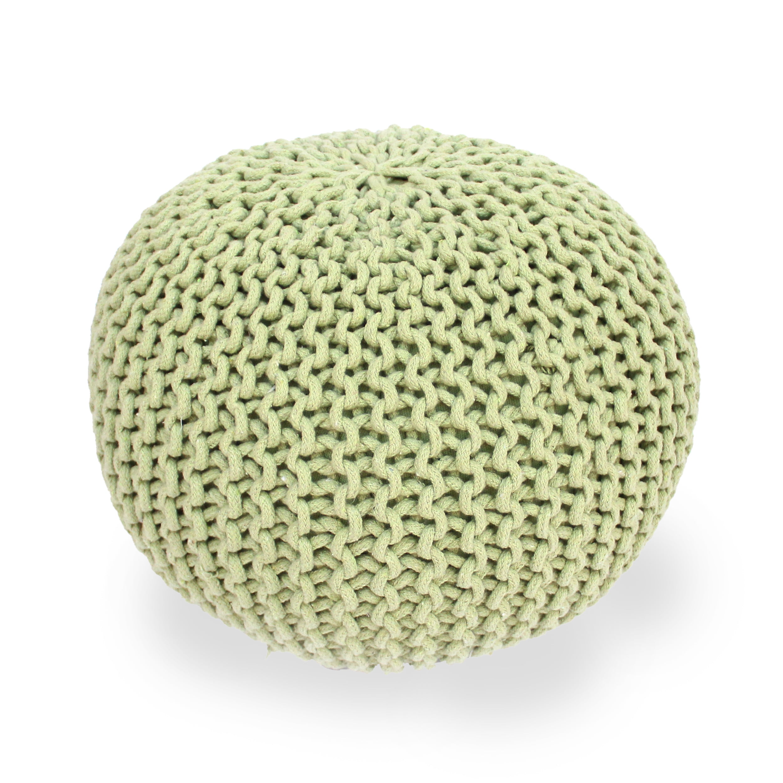 Noble House Round Plush Cotton Pouf, Green - Walmart.com