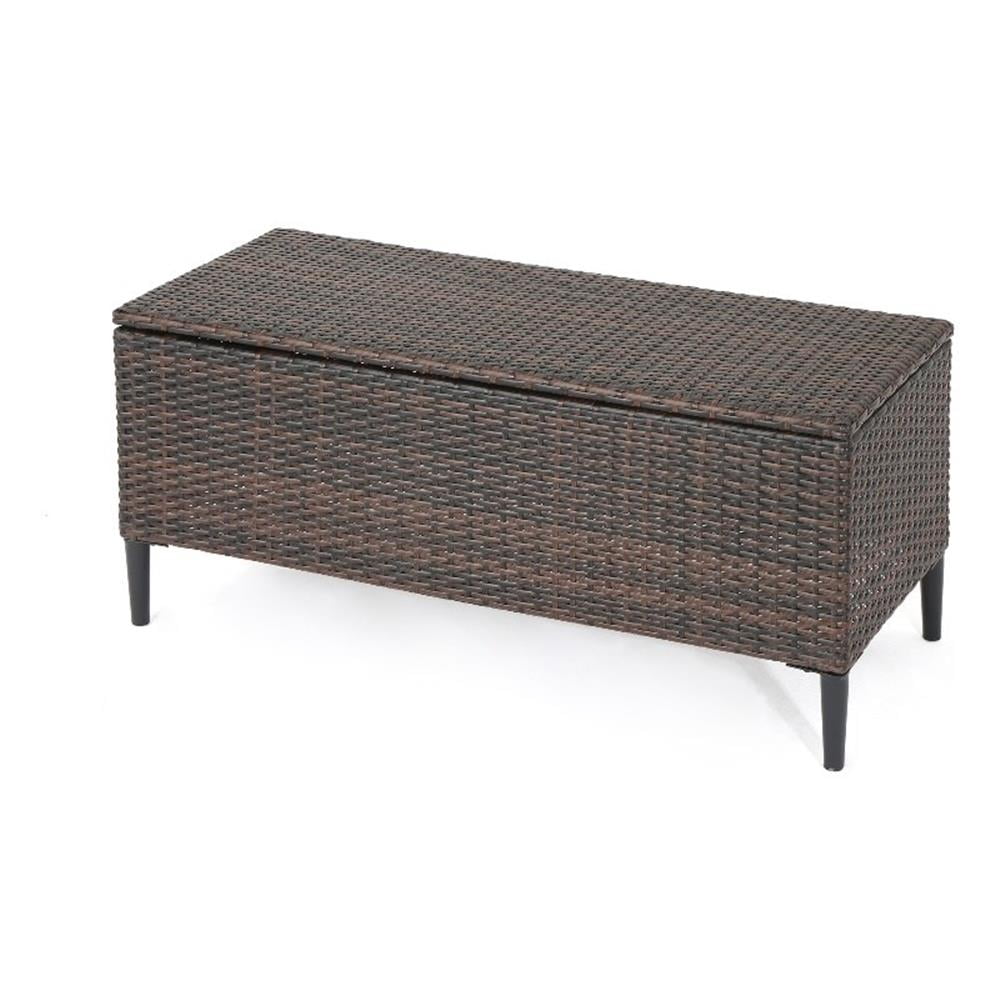 Noble House Rupert Outdoor Wicker Storage Unit in Multibrown and Black ...