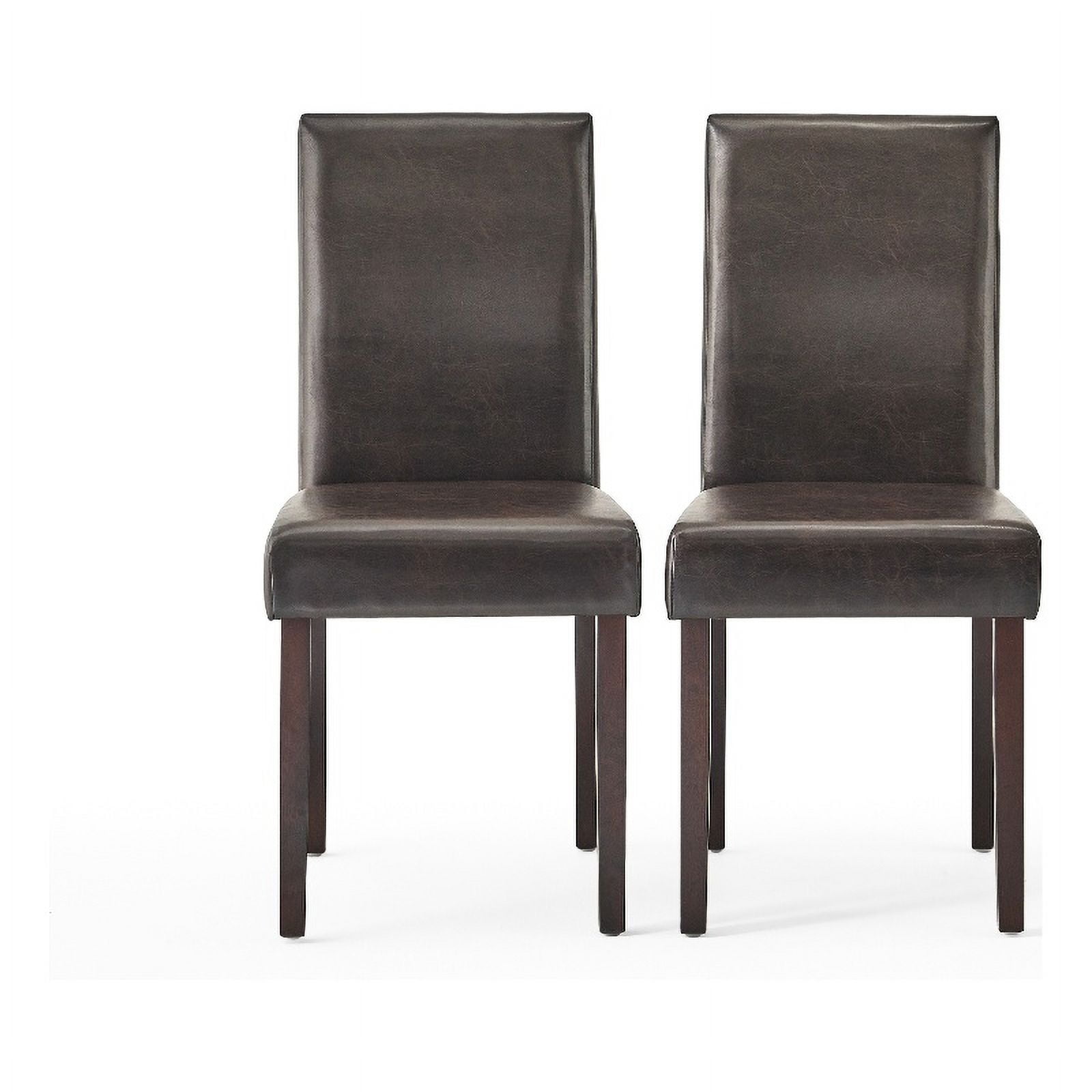 Noble House Ryan Contemporary Leather Dining Chairs in Brown (Set of 2 ...