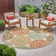 Noble House Seastar Modern Machine Woven Ivory Medallion Area Rug, 7 ...