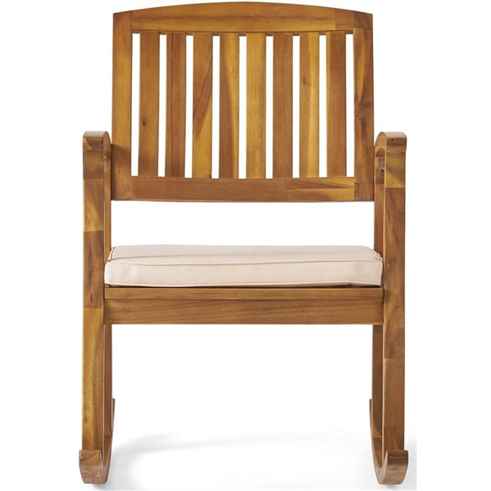 Noble House Selma Teak Acacia Rocking Chair with Cushion - Walmart.com Noble House Selma Teak Acacia Rocking Chair with Cushion - Walmart.com