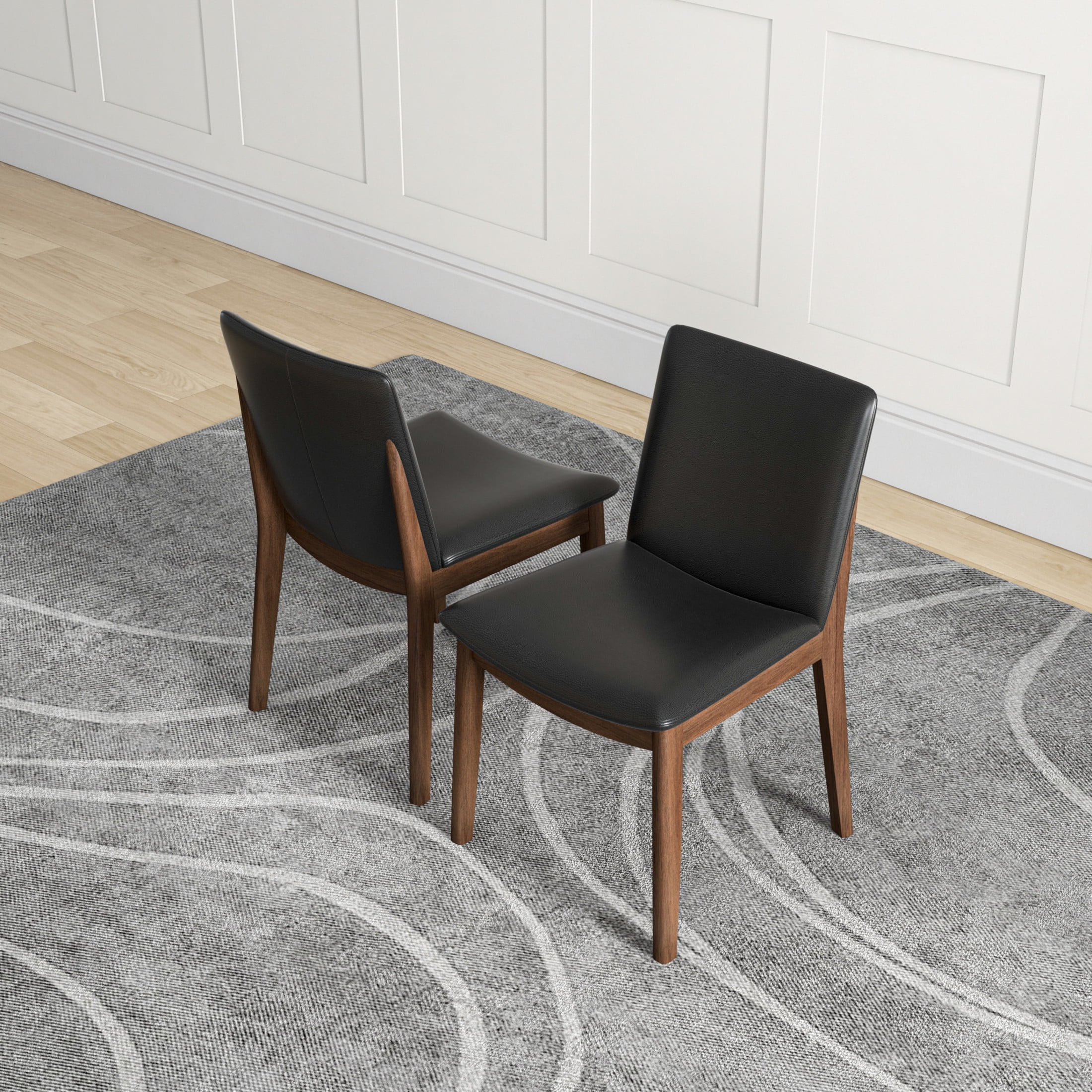 Noble House Sidney Laura Dining Chair Set, Linen Upholstery with Solid ...