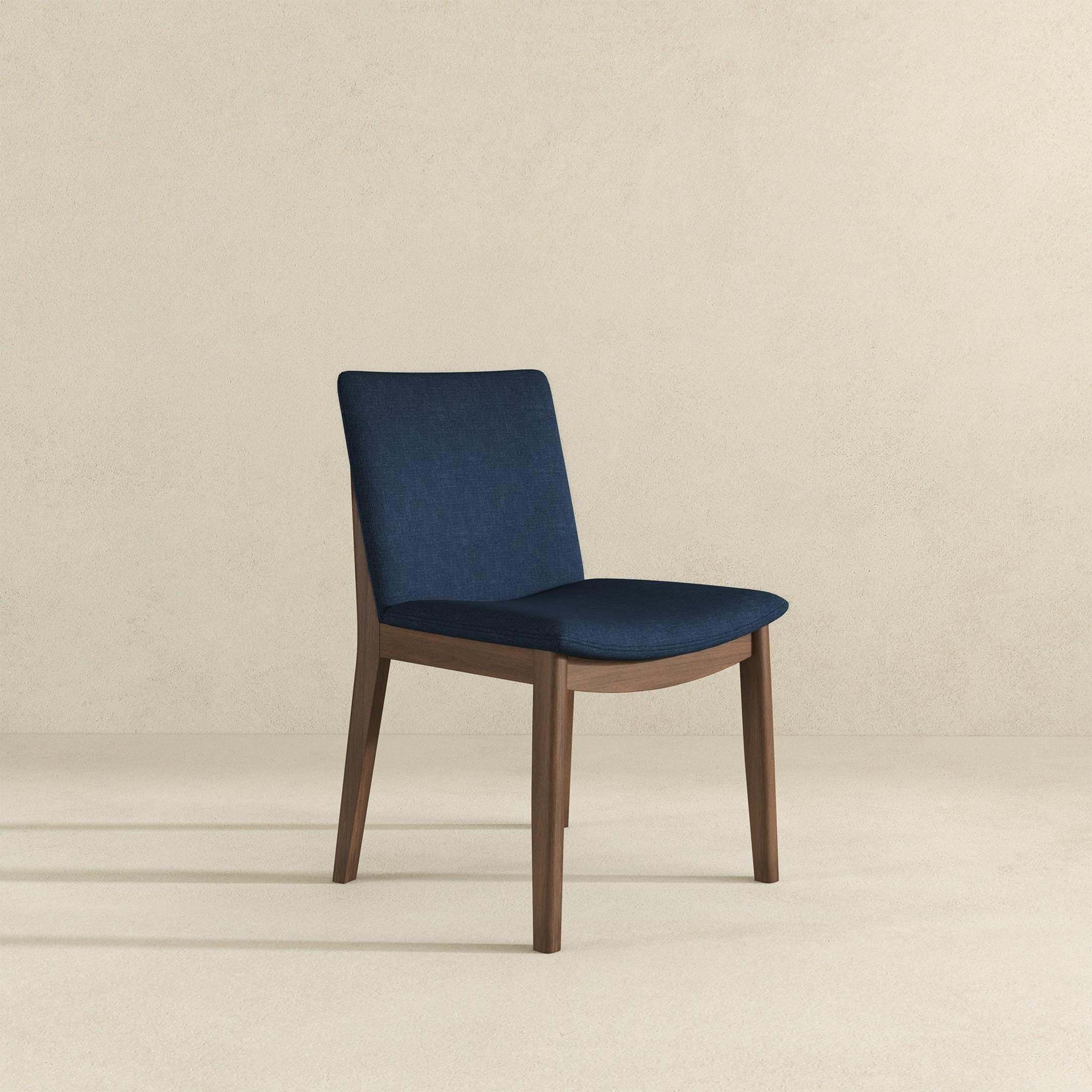 Noble House Sidney Laura Dining Chair Set, Linen Upholstery with Solid ...