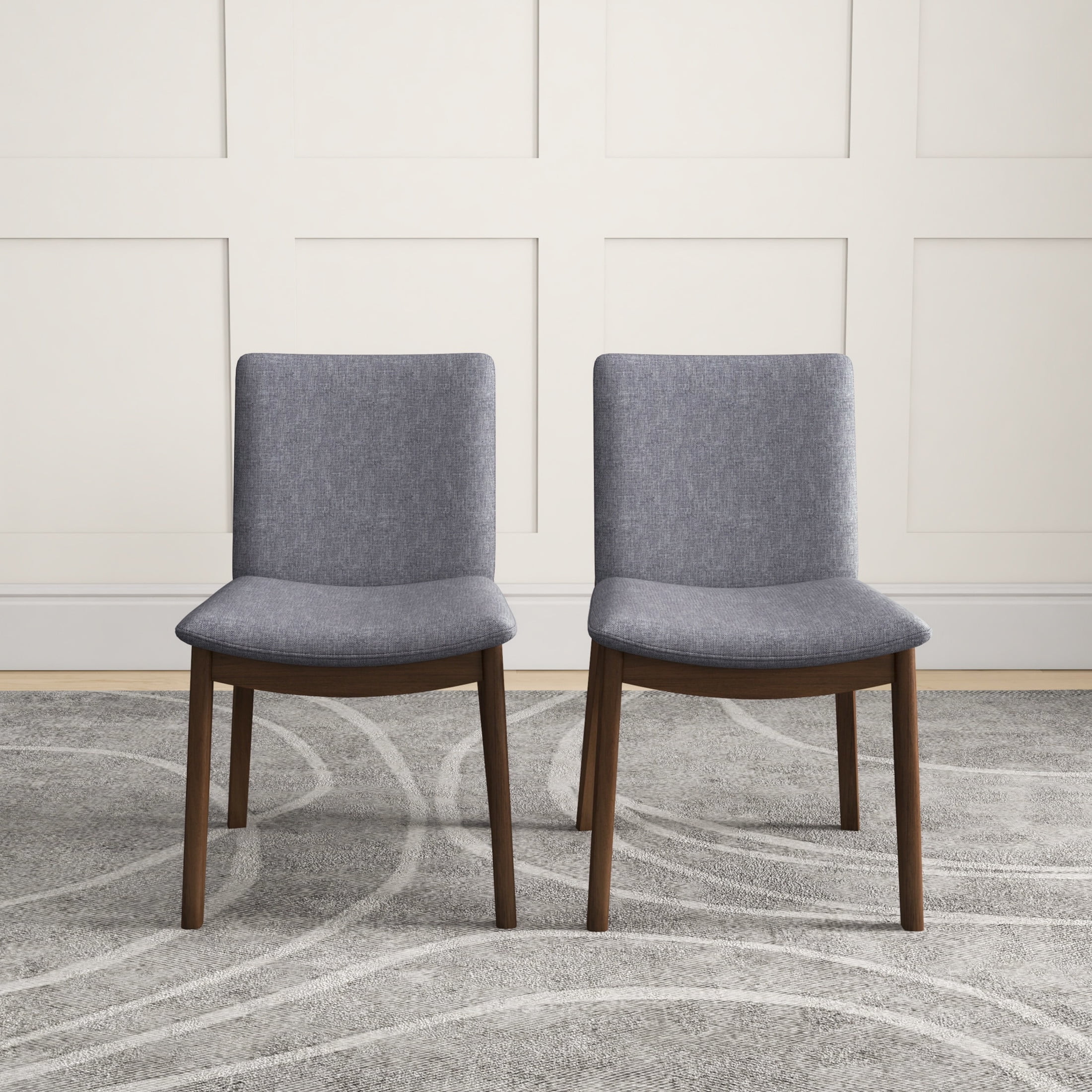 Noble House Sidney Laura Dining Chair Set, Linen Upholstery with Solid ...
