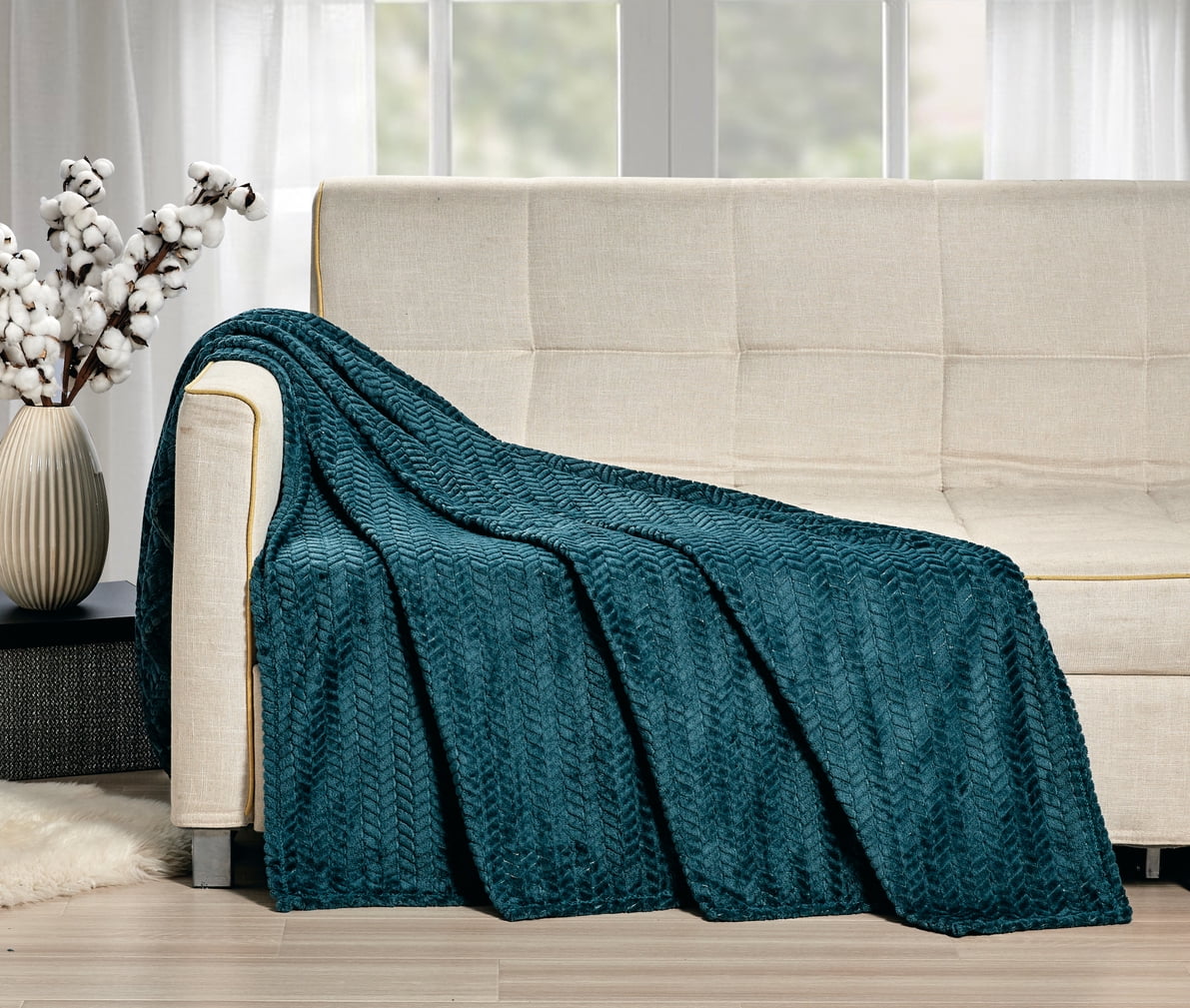 Noble House Superior Chevron Braided Bed Blanket Soft Microplush Cover ...