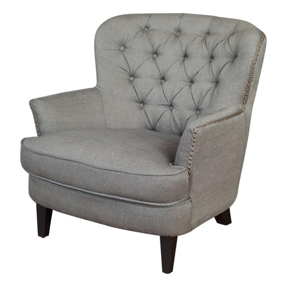 Noble House Tafton Tufted Fabric Club Chair in Gray - Walmart.com