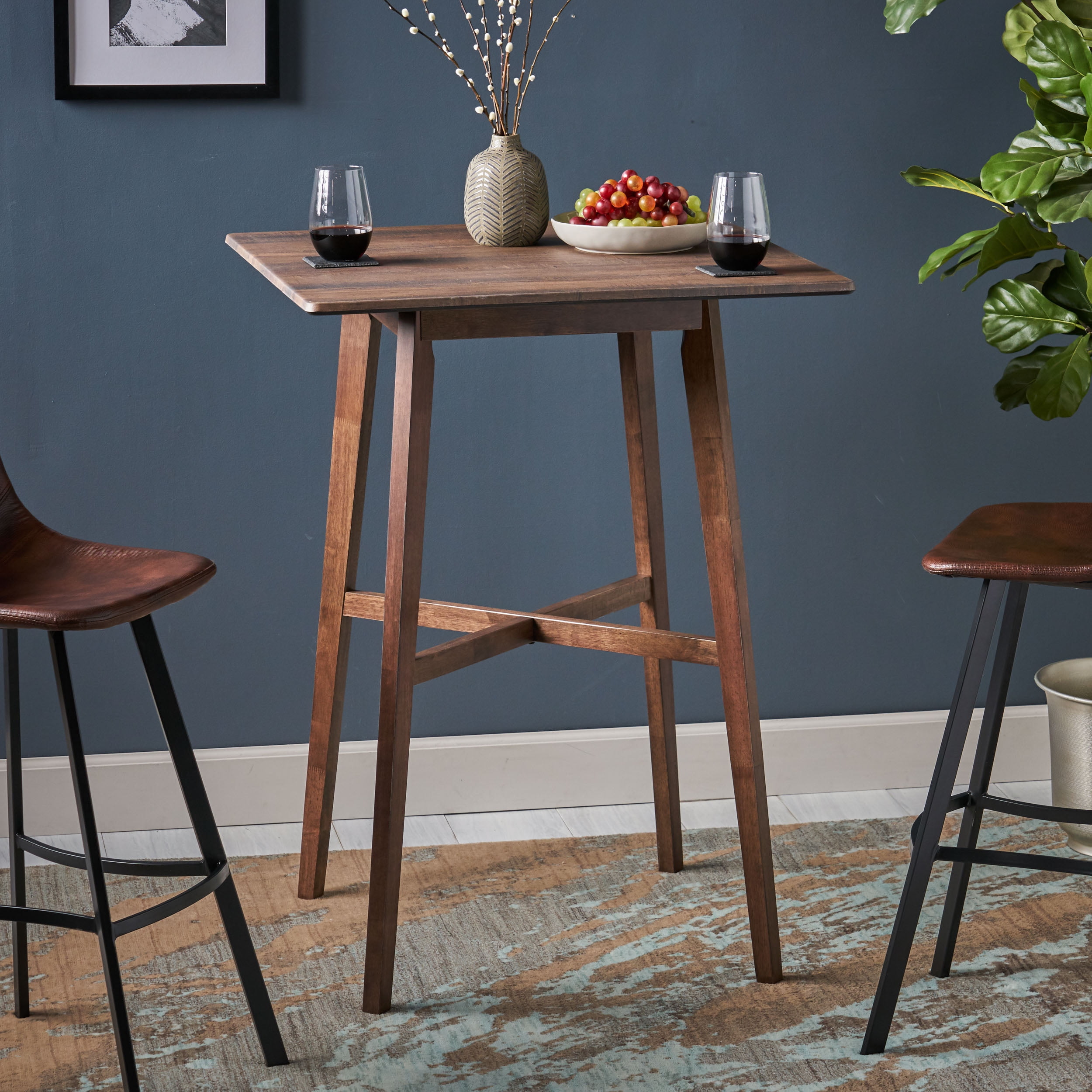 Free Shipping! Noble House Modern Resin Bar Table, Walnut, Rubberwood ...